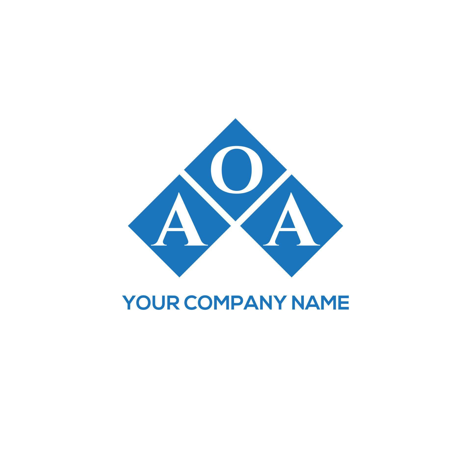 diseño de logotipo de letra aoa sobre fondo blanco. concepto de logotipo de letra de iniciales ...