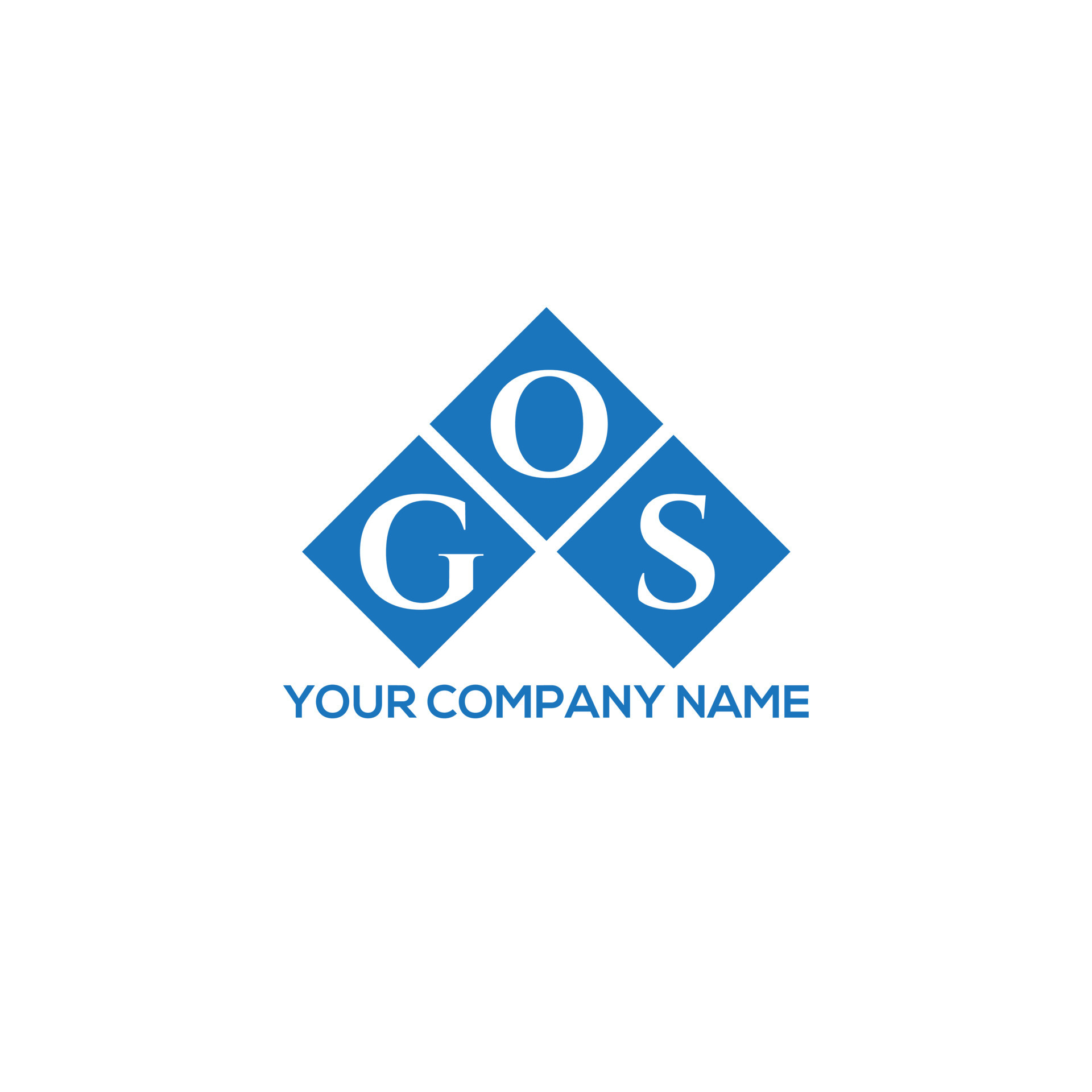 GOS letter logo design on WHITE background. GOS creative initials ...