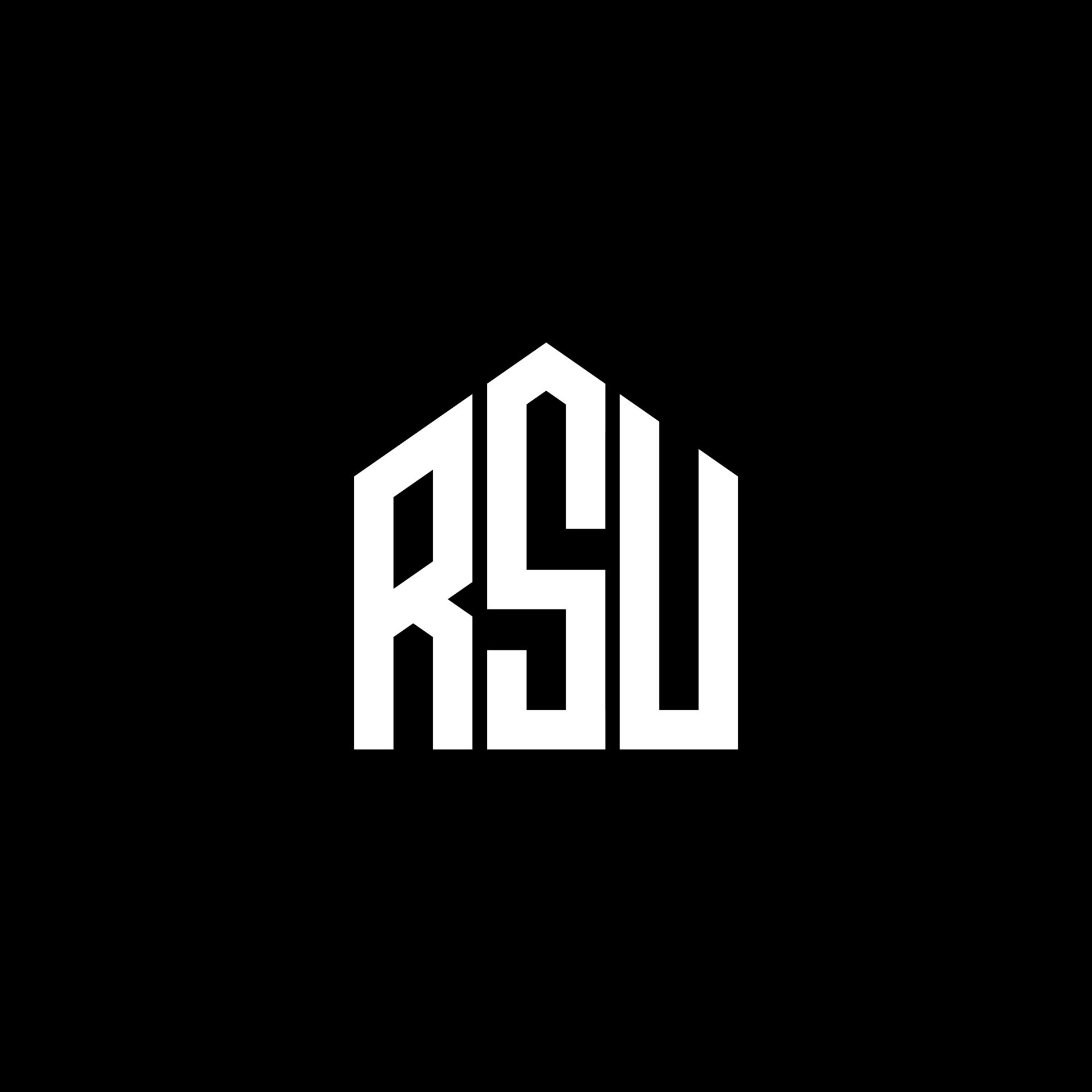 diseño de logotipo de letra rsu sobre fondo negro. concepto de logotipo ... diseño de logotipo de letra rsu sobre fondo negro. concepto de logotipo ...