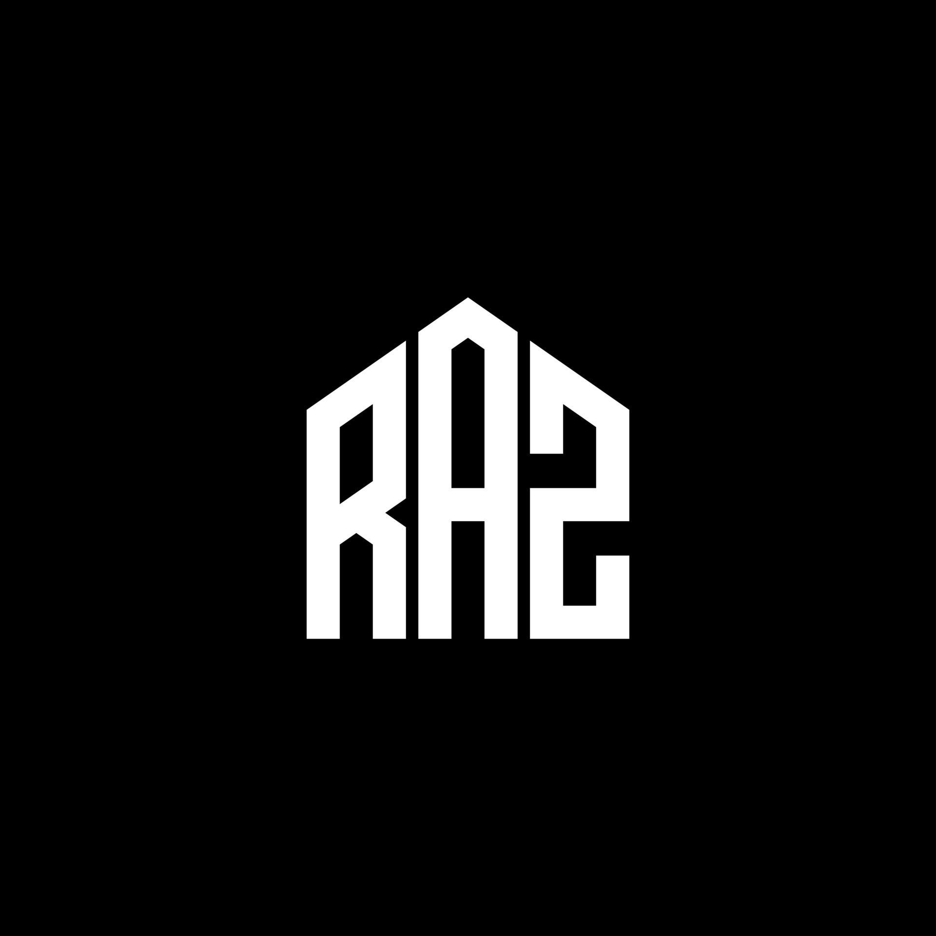 RAZ letter logo design on BLACK background. RAZ creative initials letter logo concept. RAZ ...
