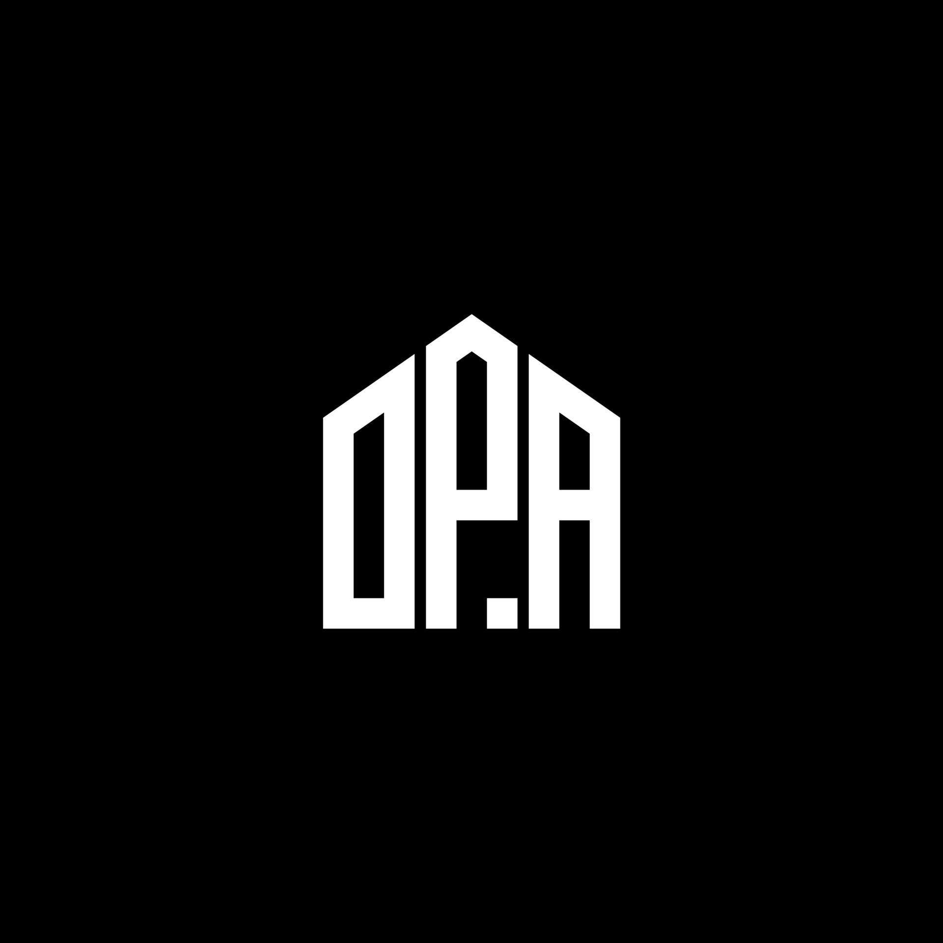 OPA letter logo design on BLACK background. OPA creative initials letter logo concept. OPA ...