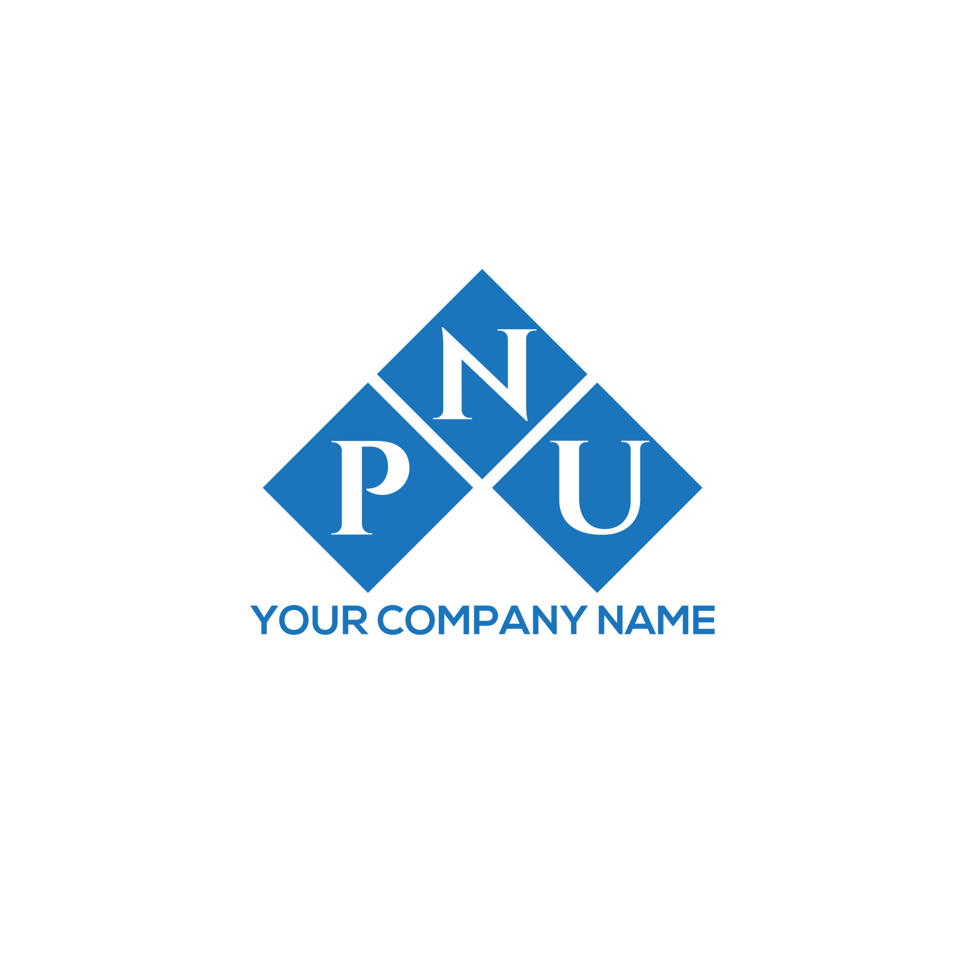 PNU letter logo design on WHITE background. PNU creative initials letter logo concept. PNU ...