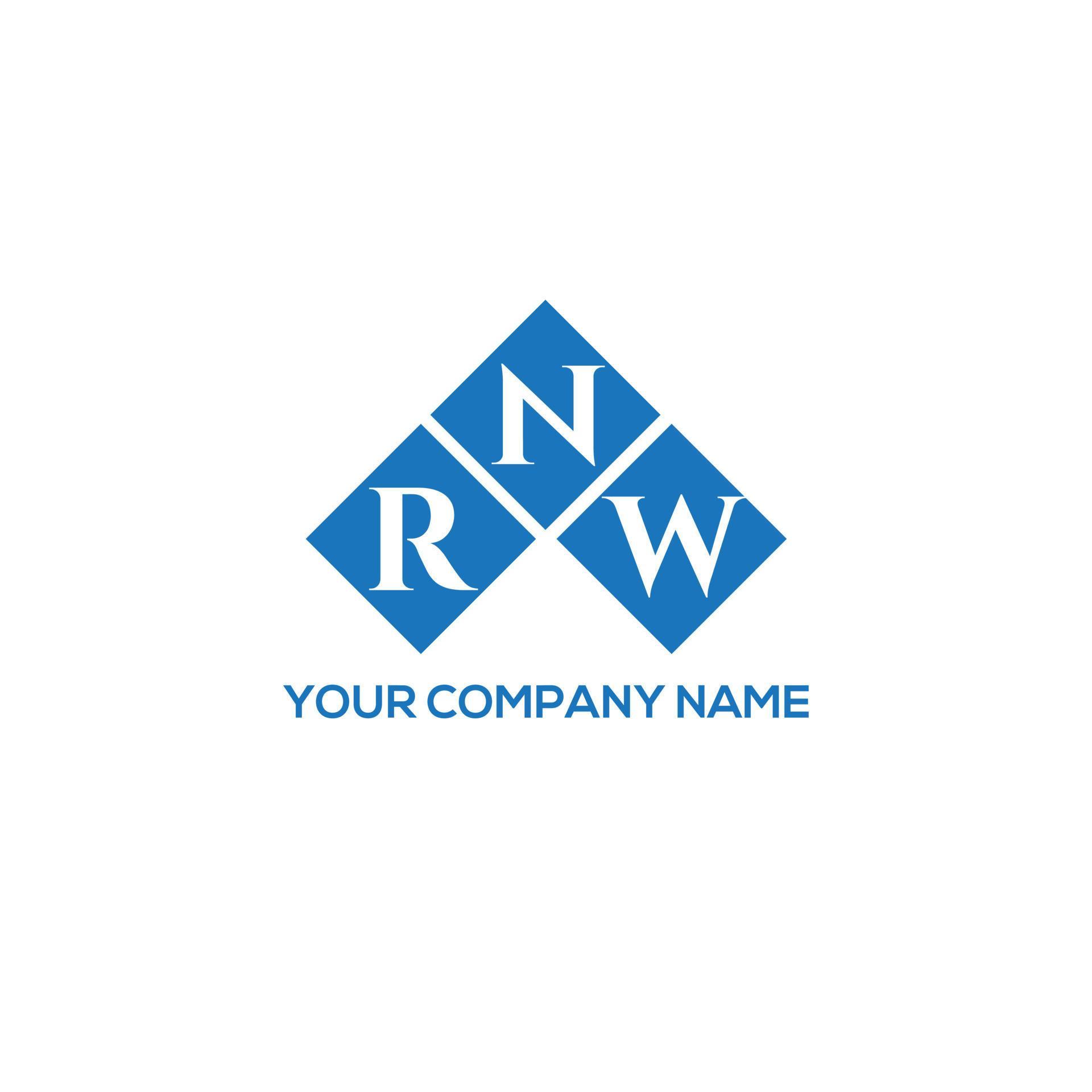RNW letter logo design on WHITE background. RNW creative initials letter logo concept. RNW ...