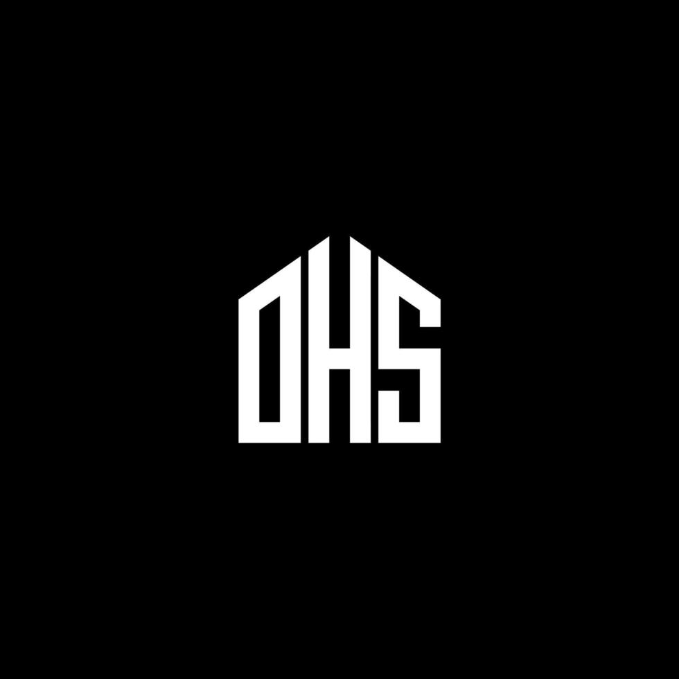 ohs letter design.ohs letter logo design sobre fondo negro. concepto creativo del logotipo de la ...