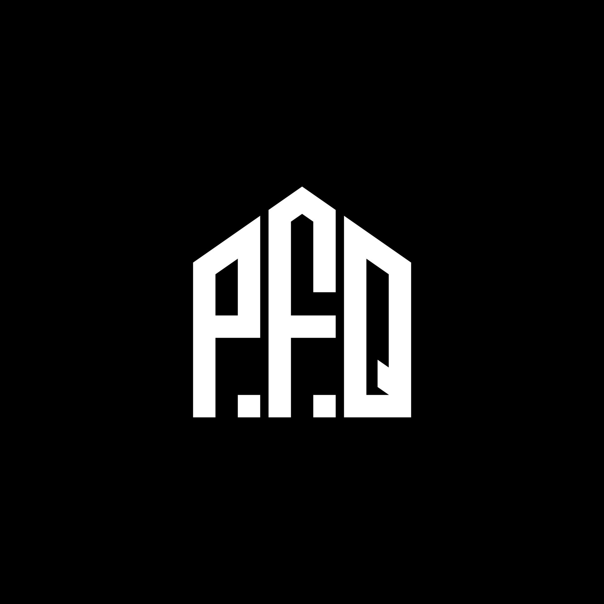 pfq letter design.pfq letter logo design sobre fondo negro. concepto de logotipo de letra de ...