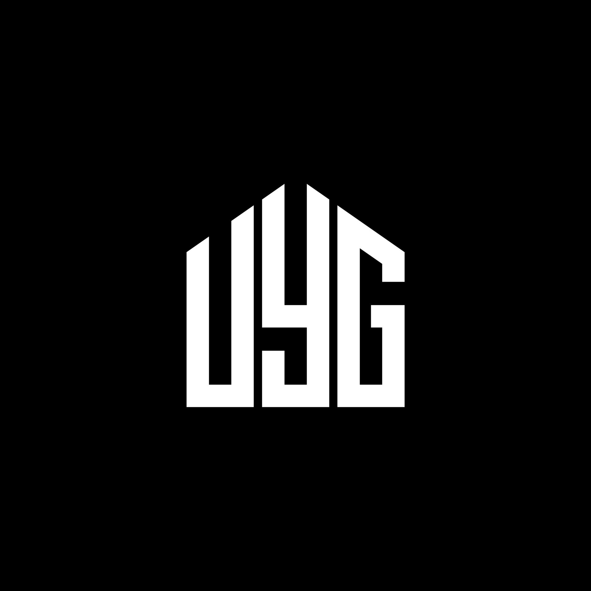 UYG letter logo design on BLACK background. UYG creative initials letter logo concept. UYG ...