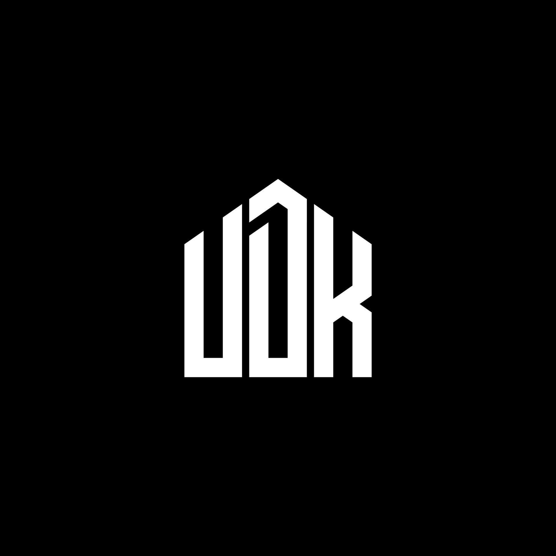 diseño de logotipo de letra udk sobre fondo negro. udk creative iniciales carta logo concepto ...