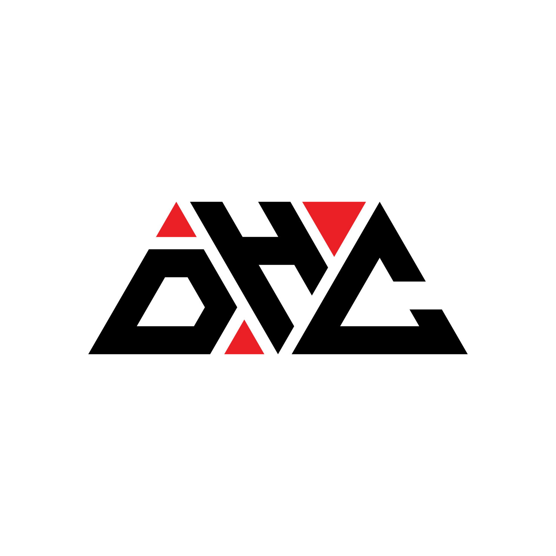 diseño de logotipo de letra de triángulo dhc con forma de triángulo. monograma de diseño del ...