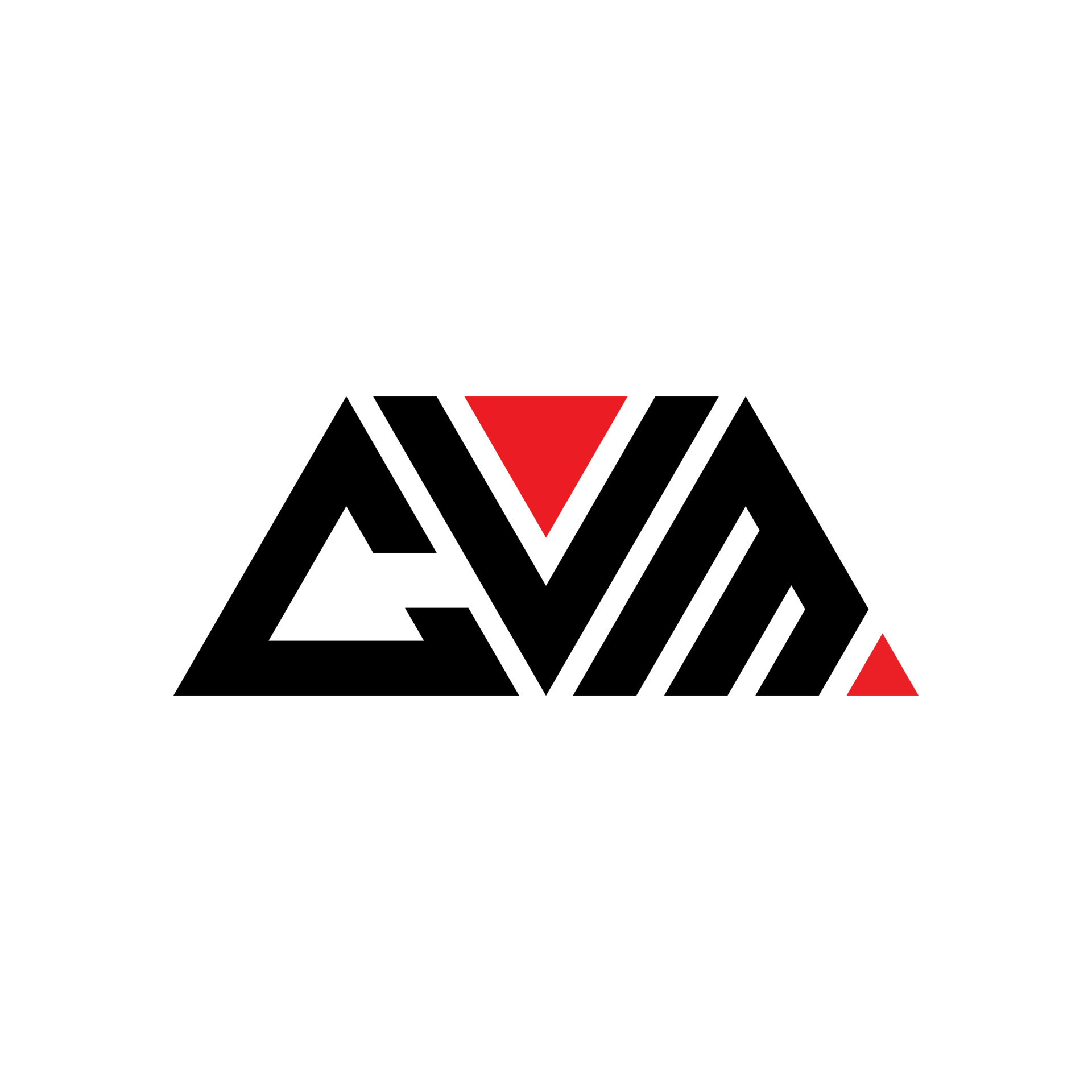 diseño de logotipo de letra triangular cvm con forma de triángulo. monograma de diseño de ...