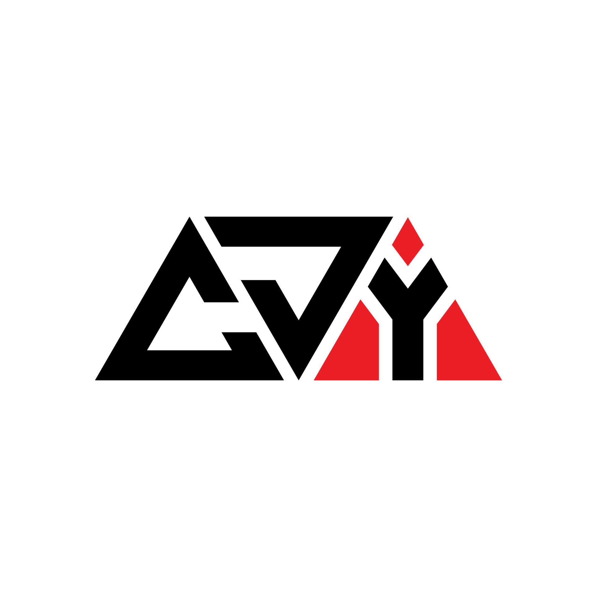 CJY triangle letter logo design with triangle shape. CJY triangle logo design monogram. CJY ...