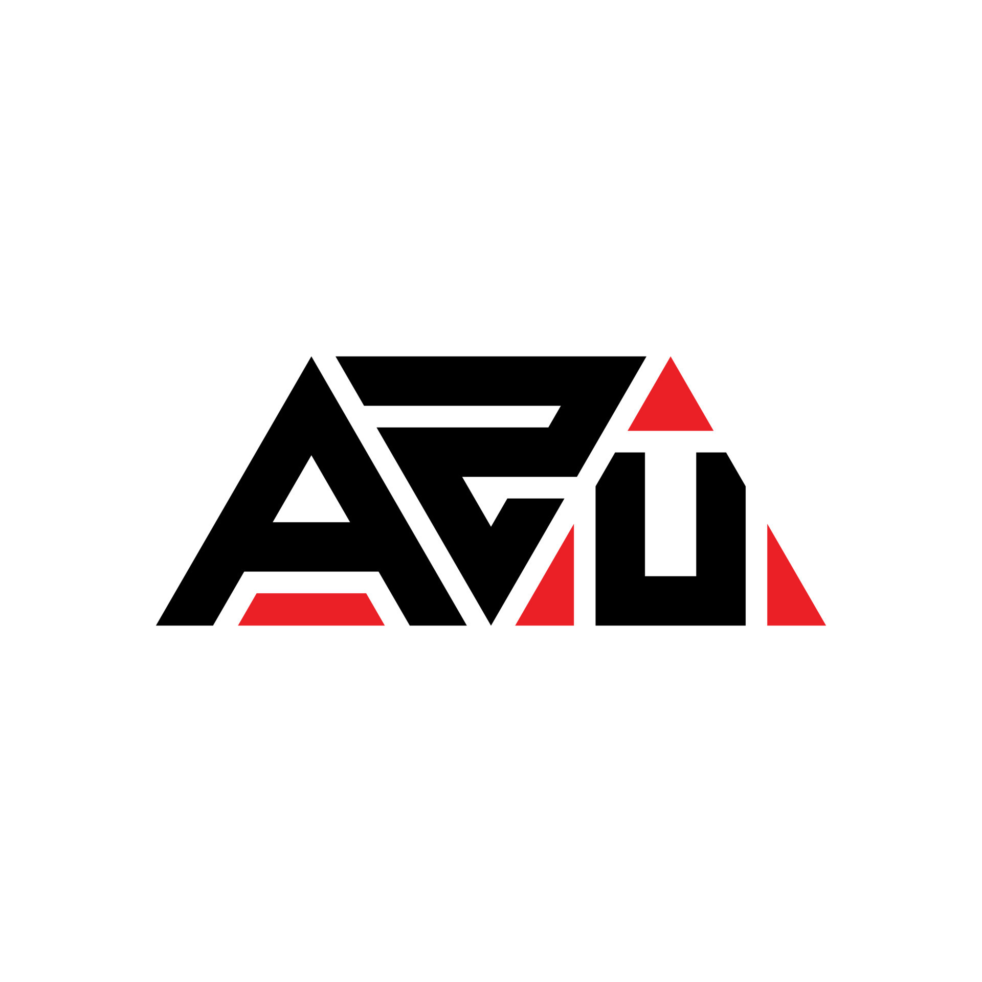 AZU triangle letter logo design with triangle shape. AZU triangle logo design monogram. AZU ...