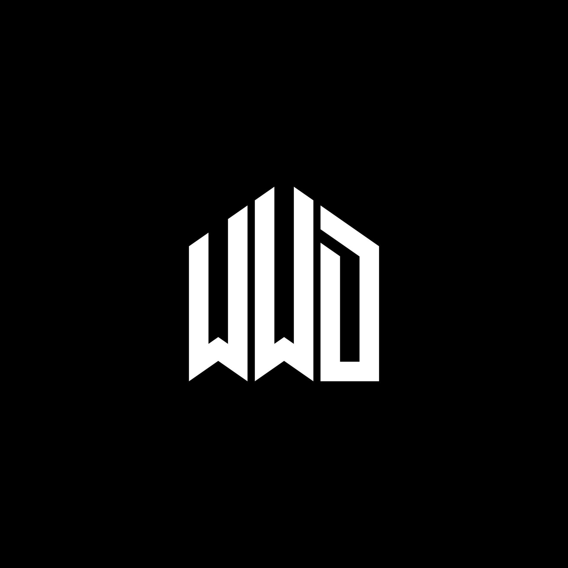WWD letter logo design on BLACK background. WWD creative initials letter logo concept. WWD ...