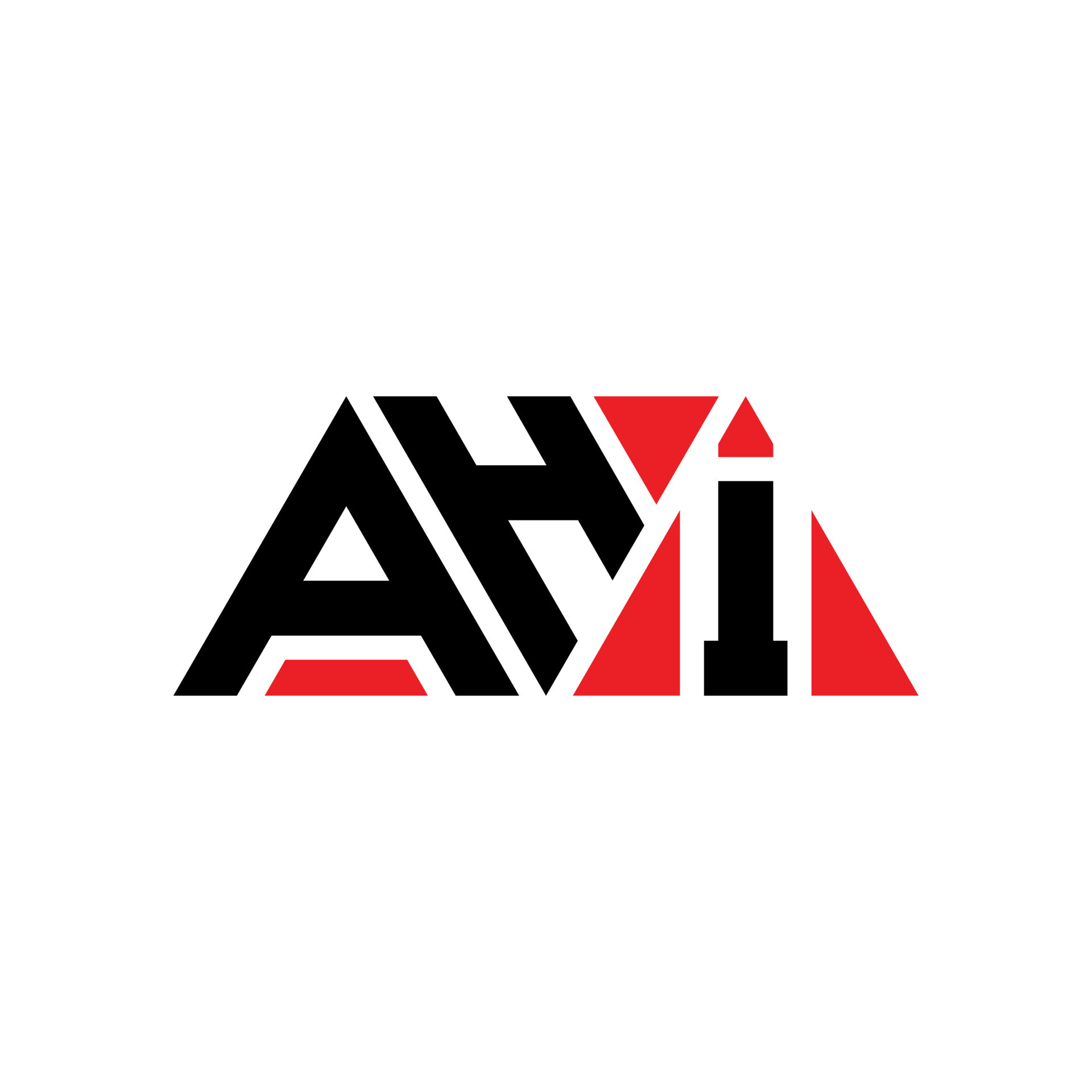 AHI triangle letter logo design with triangle shape. AHI triangle logo ...