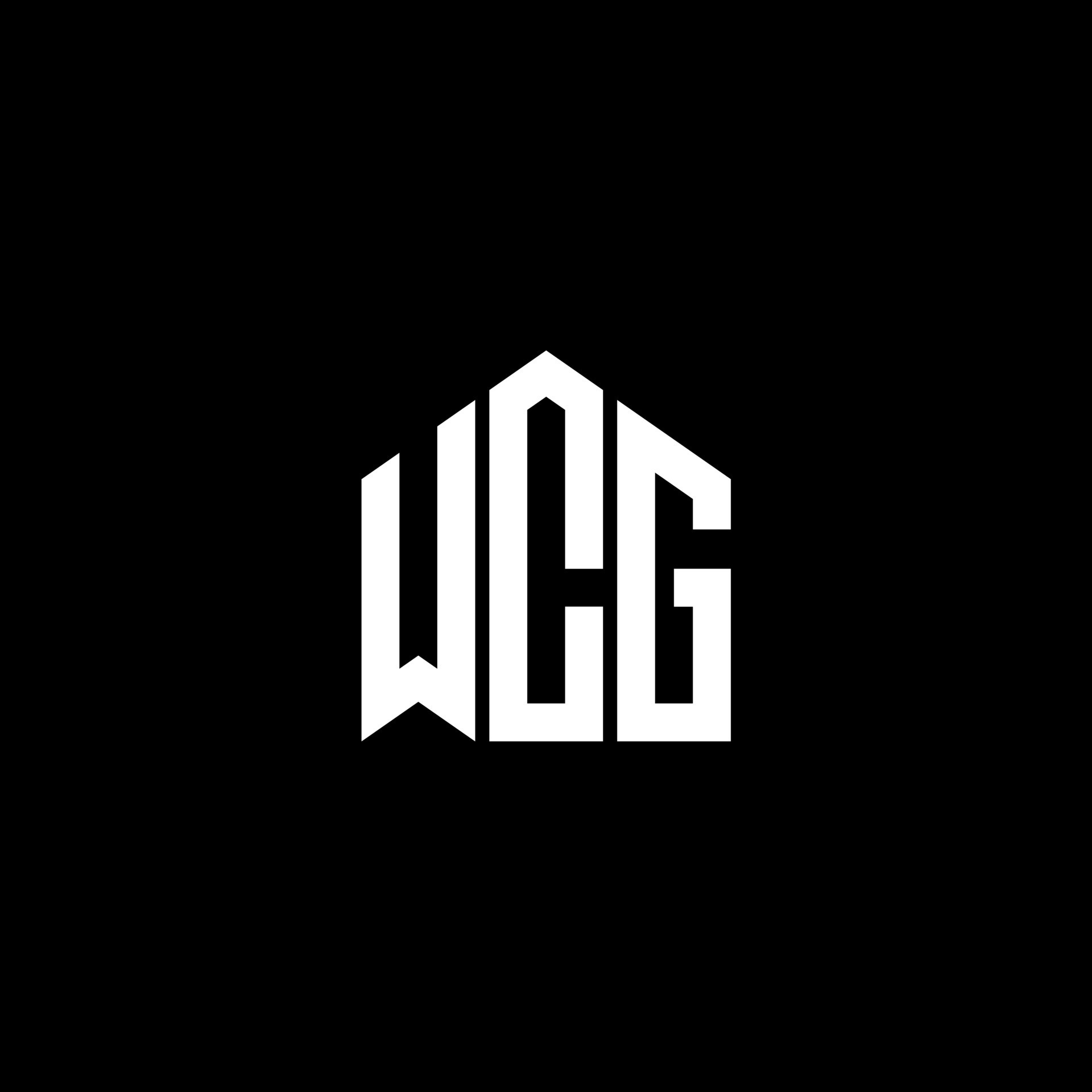 diseño de logotipo de letra wcg sobre fondo negro. concepto de logotipo de letra de iniciales ...