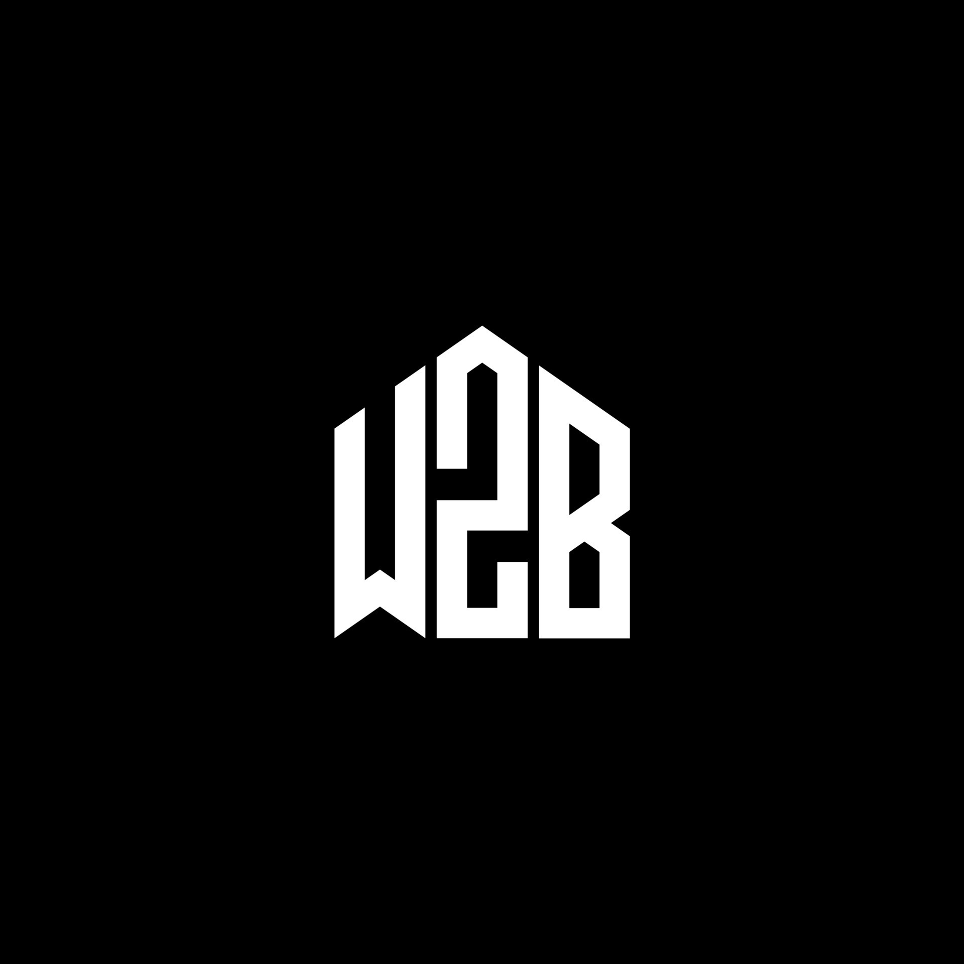 WZB letter logo design on BLACK background. WZB creative initials letter logo concept. WZB ...