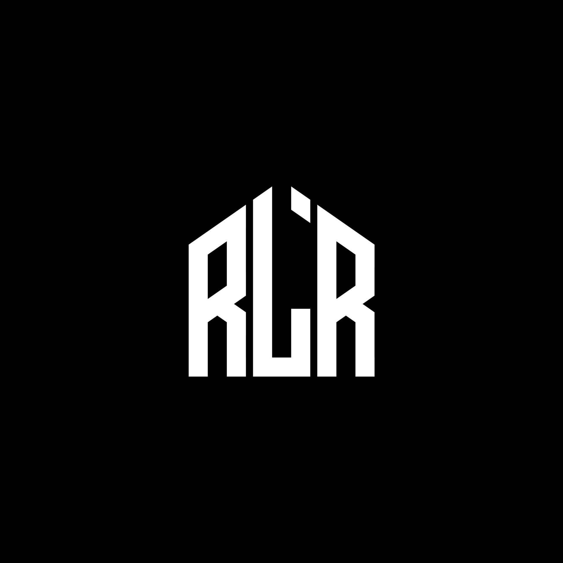 diseño de la letra rlr.diseño del logotipo de la letra rlr sobre fondo negro. concepto de ...
