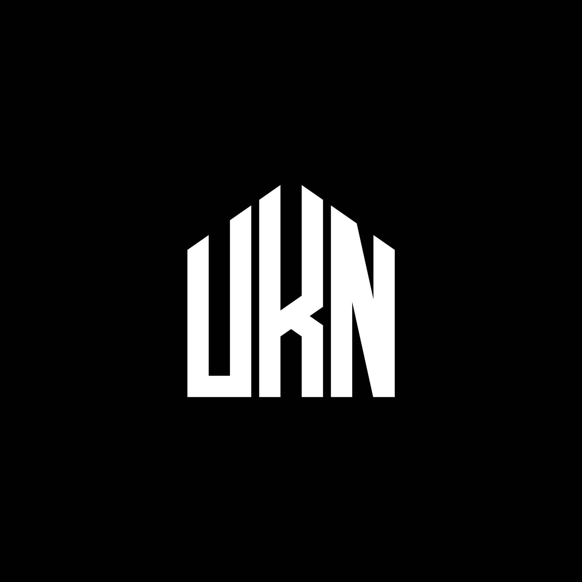 UKN letter logo design on BLACK background. UKN creative initials letter logo concept. UKN ...