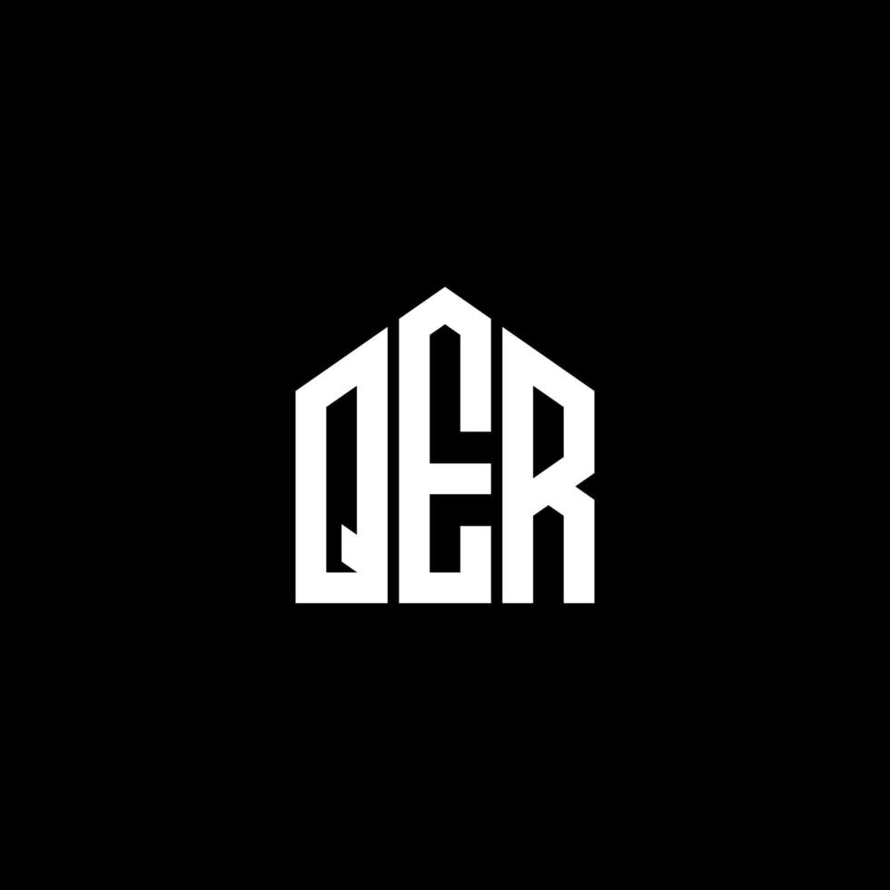 Diseño de letras qer. Diseño de logotipo de letras qer sobre fondo negro. qer concepto de ...