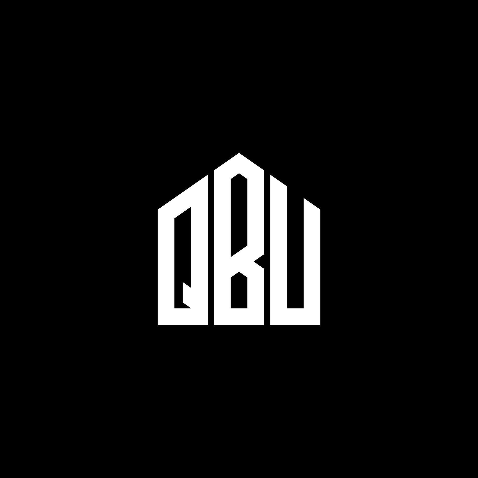 QBU letter logo design on BLACK background. QBU creative initials letter logo concept. QBU ...