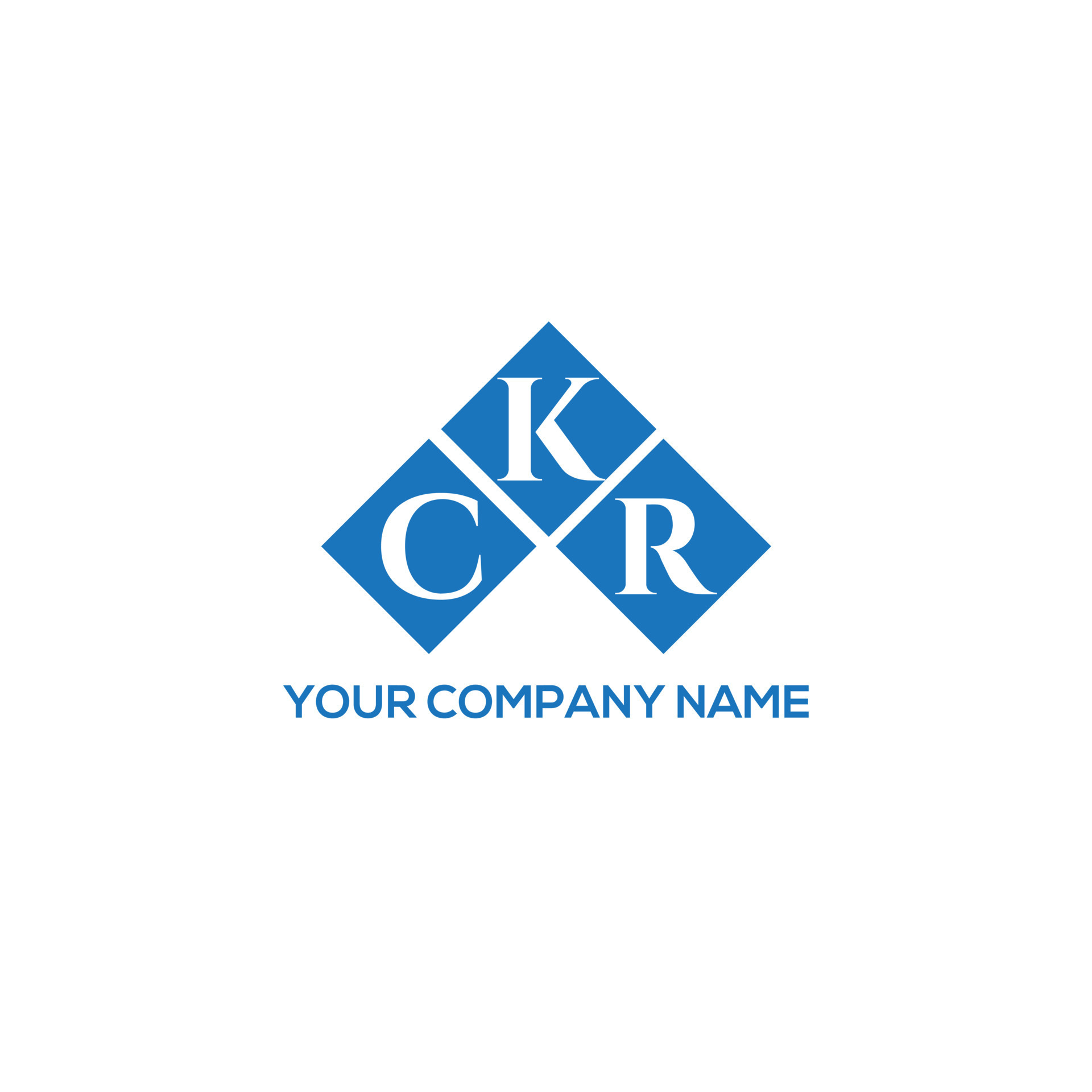 diseño de la letra ckr. Diseño del logotipo de la letra ckr sobre fondo blanco. concepto de ...