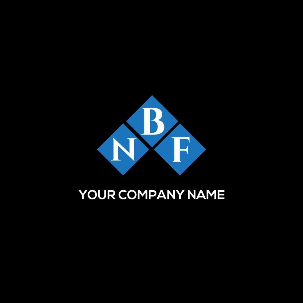 diseño de logotipo de letra nbf sobre fondo negro. Concepto de logotipo de letra de iniciales ...