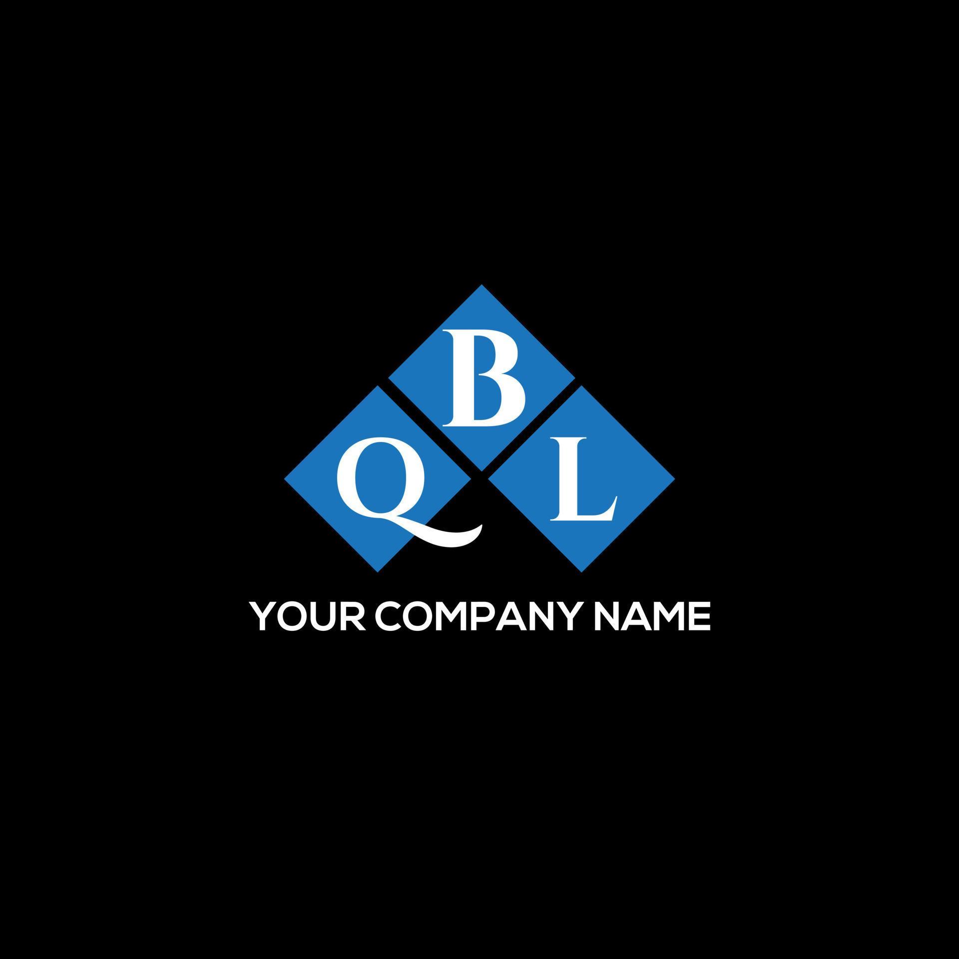 diseño de logotipo de letra qbl sobre fondo negro. concepto de logotipo de letra inicial ...