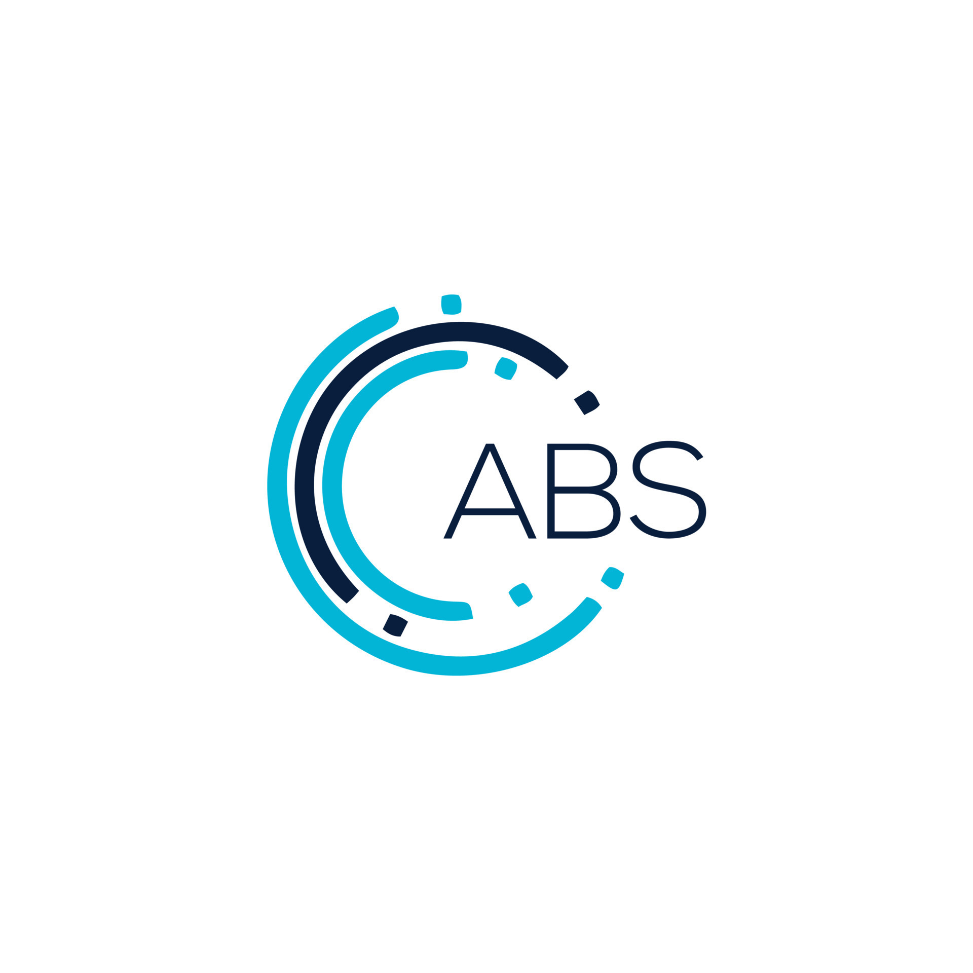 diseño de logotipo de letra abs sobre fondo blanco. concepto de logotipo de letra de iniciales ...