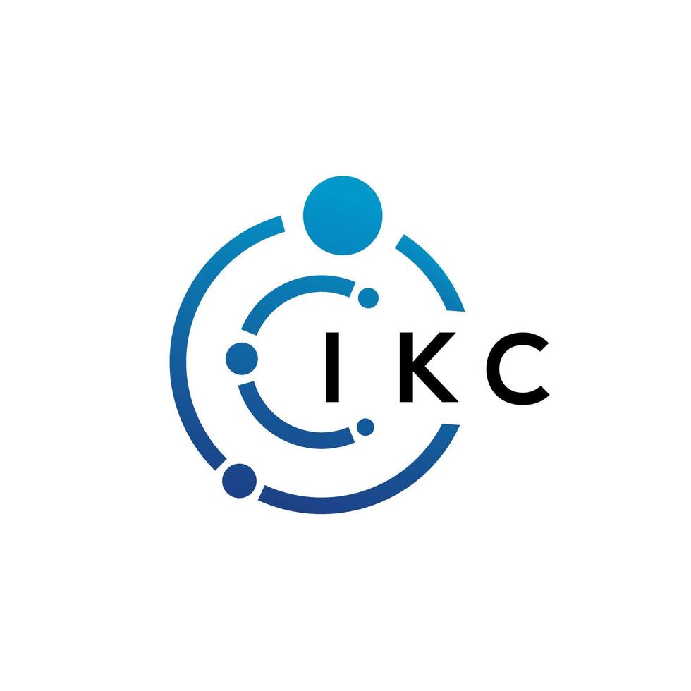 Diseño de logotipo de tecnología de letras ikc sobre fondo blanco. ikc creative initials letter ...