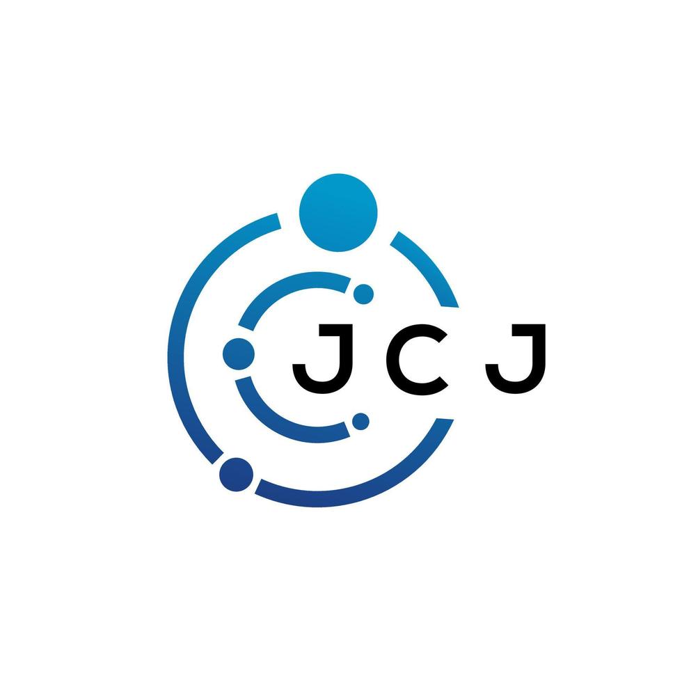 Diseño de logotipo de tecnología de letras jcj sobre fondo blanco. jcj creative initials letter ...