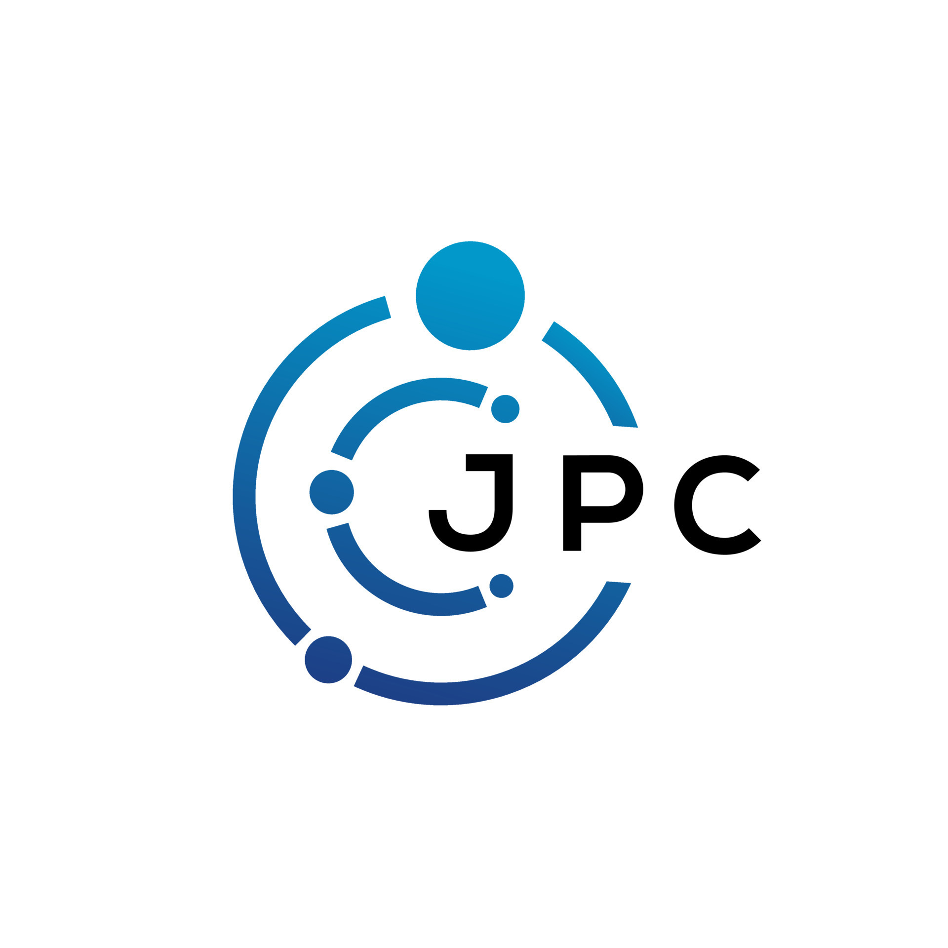 JPC letter technology logo design on white background. JPC creative initials letter IT logo ...