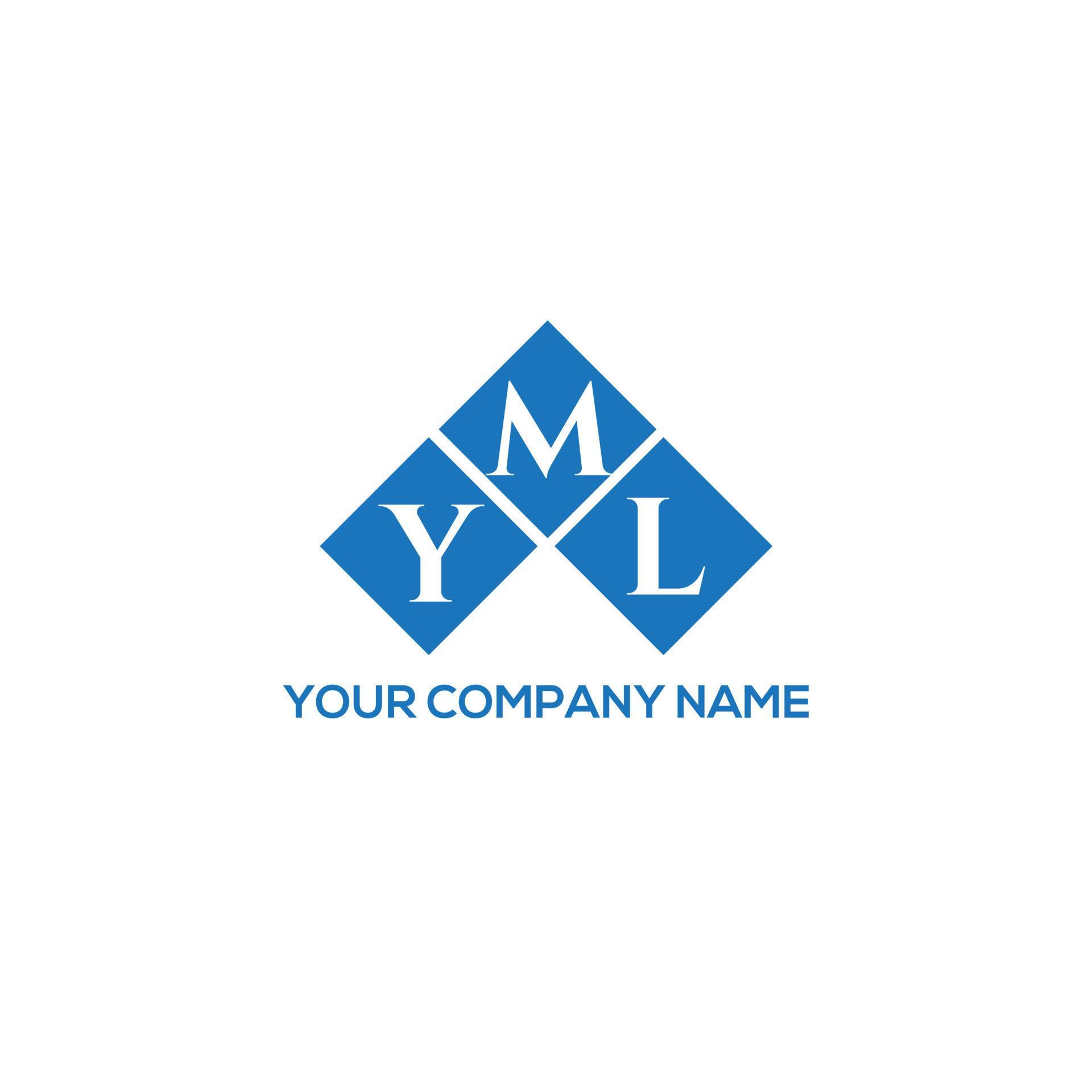 YML letter logo design on WHITE background. YML creative initials letter logo concept. YML ...