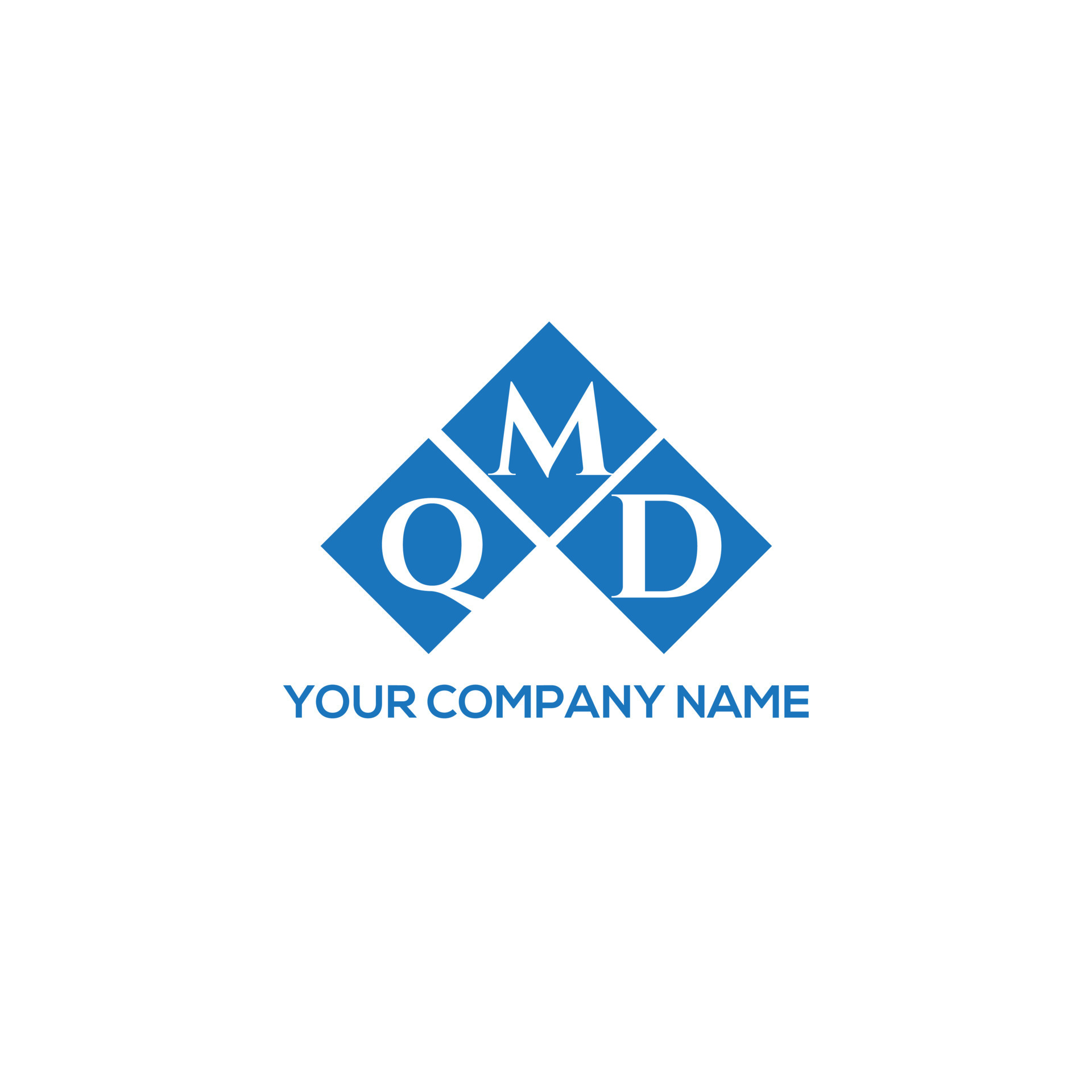 QMD letter logo design on WHITE background. QMD creative initials letter logo concept. QMD ...