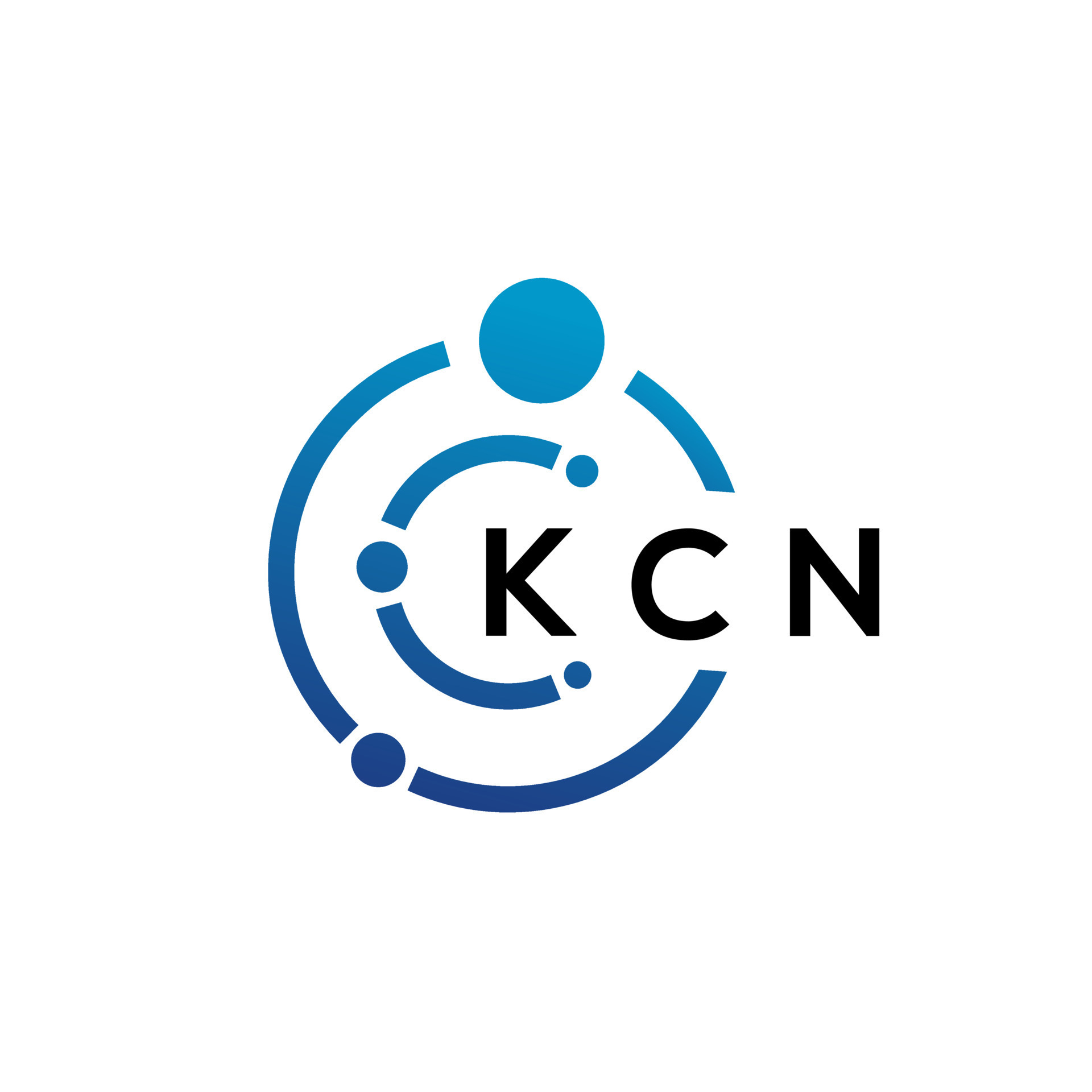 Diseño de logotipo de tecnología de letras kcn sobre fondo blanco. kcn creative initials letter ...