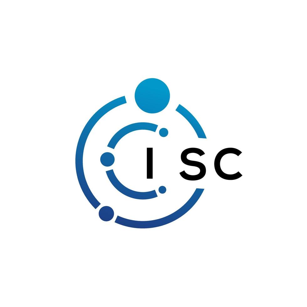 ISC letter technology logo design on white background. ISC creative ...