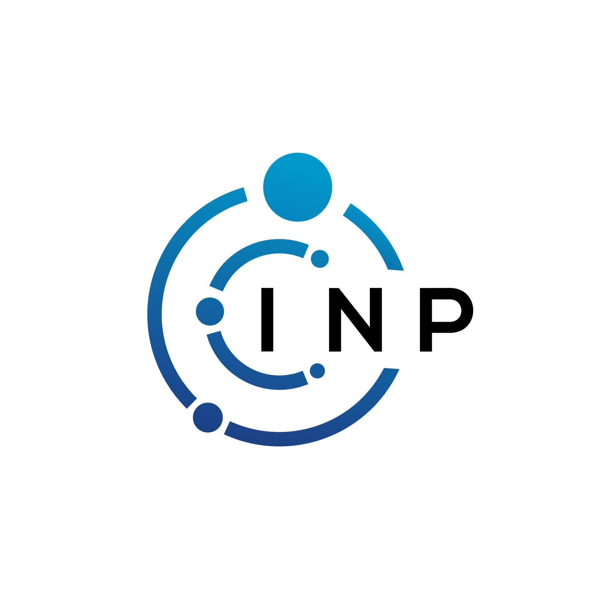diseño de logotipo de tecnología de letra inp sobre fondo blanco. inp creative initials letter ...