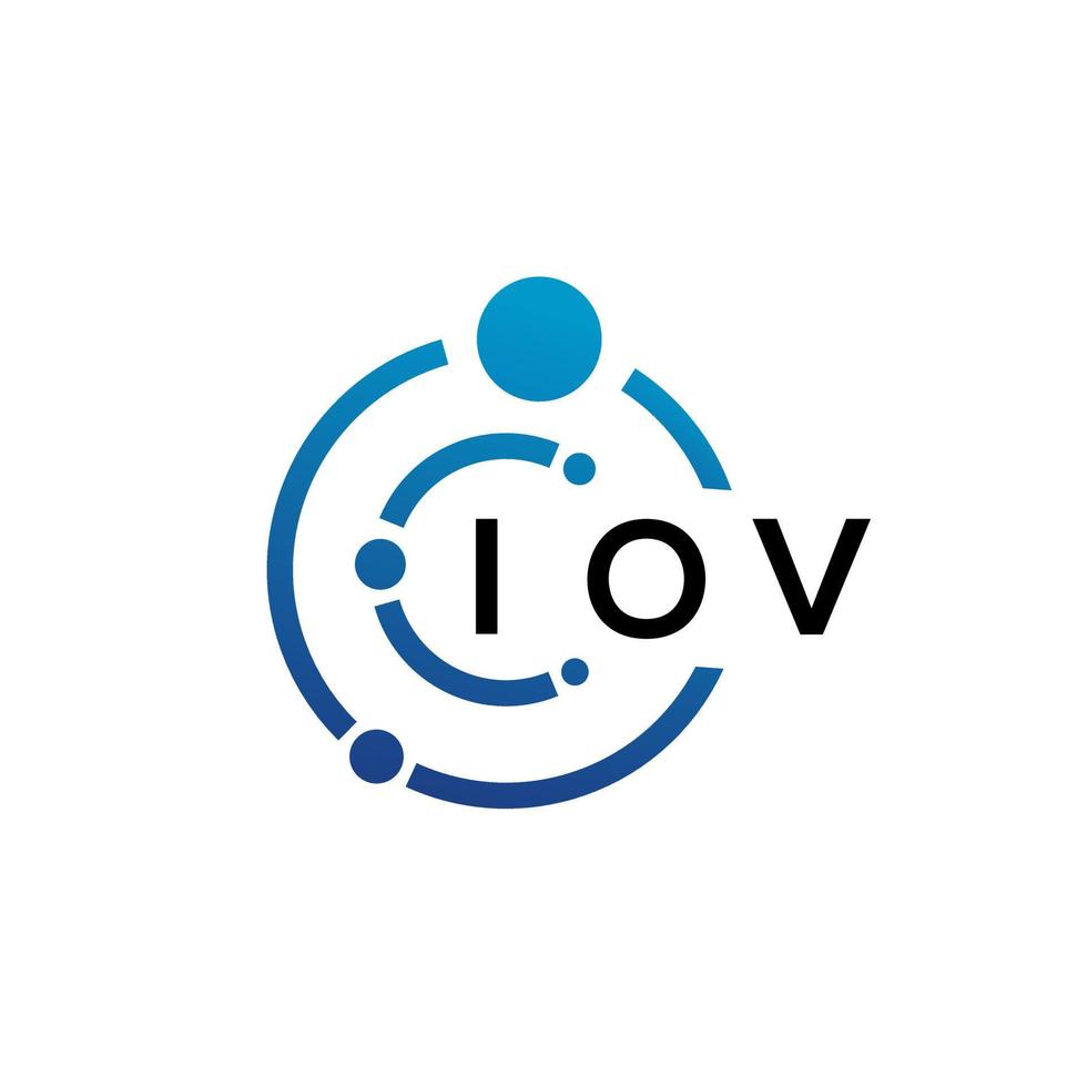IOV letter technology logo design on white background. IOV creative initials letter IT logo ...