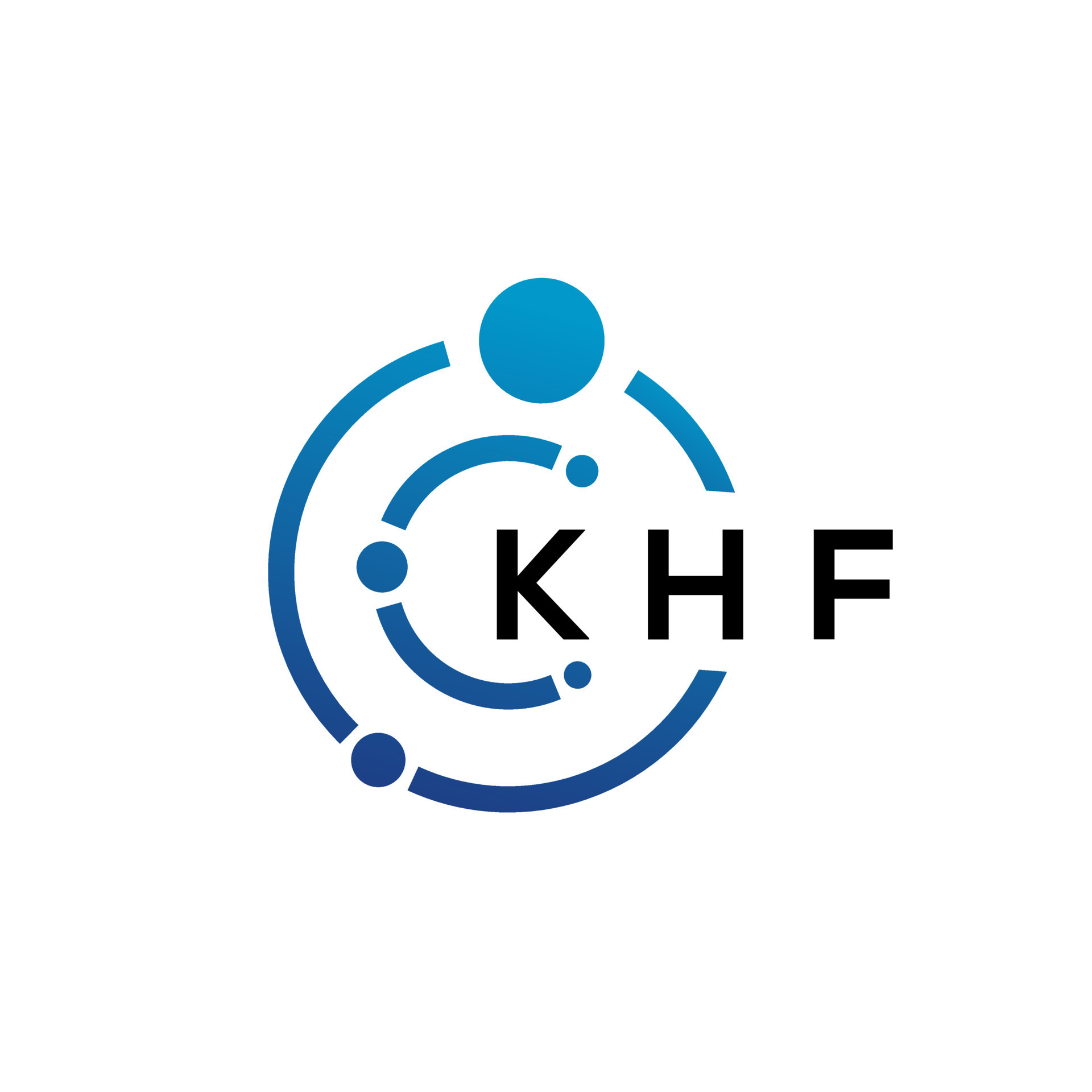 diseño de logotipo de tecnología de letras khf sobre fondo blanco. khf creative initials letter ...