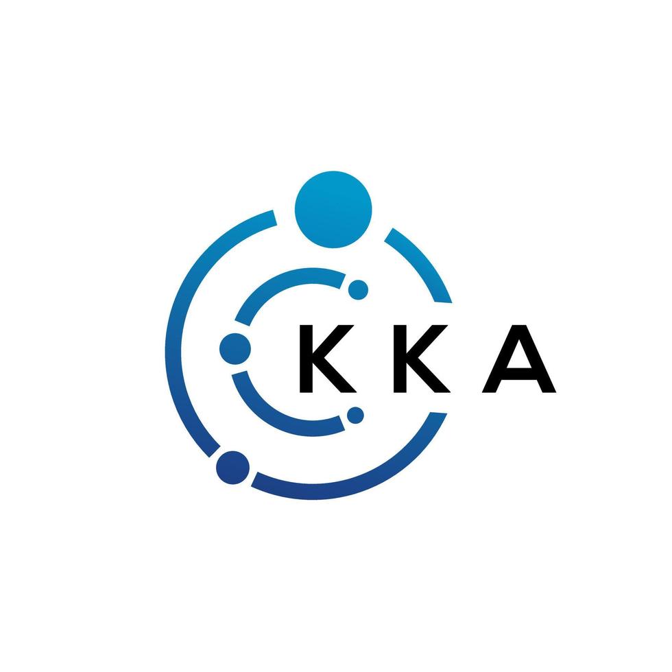diseño de logotipo de tecnología de letras kka sobre fondo blanco. kka iniciales creativas letra ...