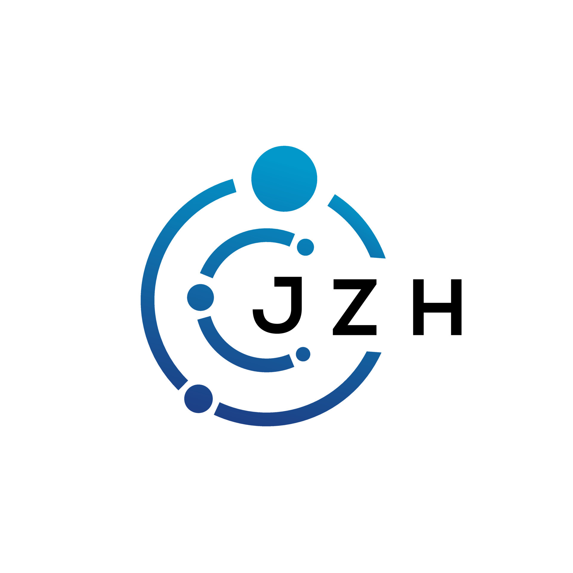 JZH letter technology logo design on white background. JZH creative initials letter IT logo ...