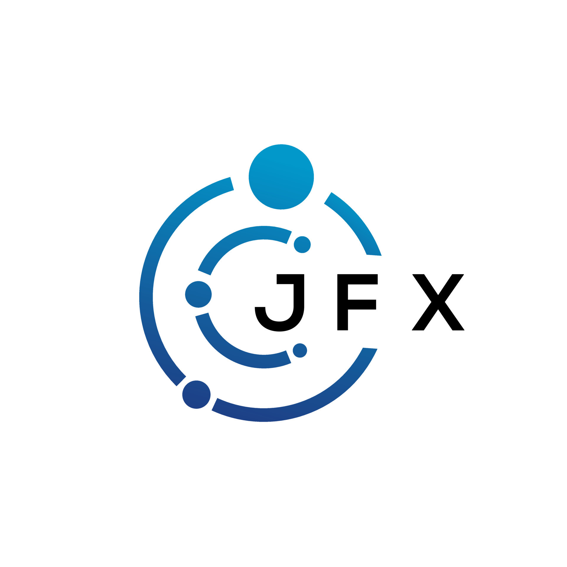 Diseño de logotipo de tecnología de letras jfx sobre fondo blanco. jfx creative initials letter ...