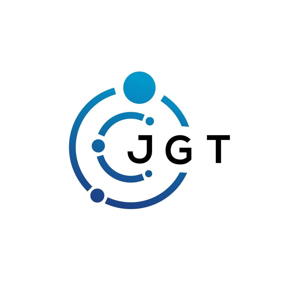 diseño de logotipo de tecnología de letra jgt sobre fondo blanco. jgt creative initials letter ...