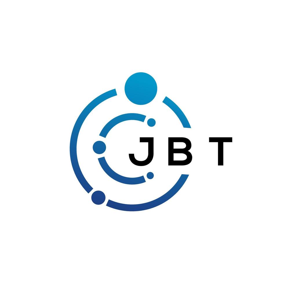 Diseño de logotipo de tecnología de letras jbt sobre fondo blanco. jbt creative initials letter ...