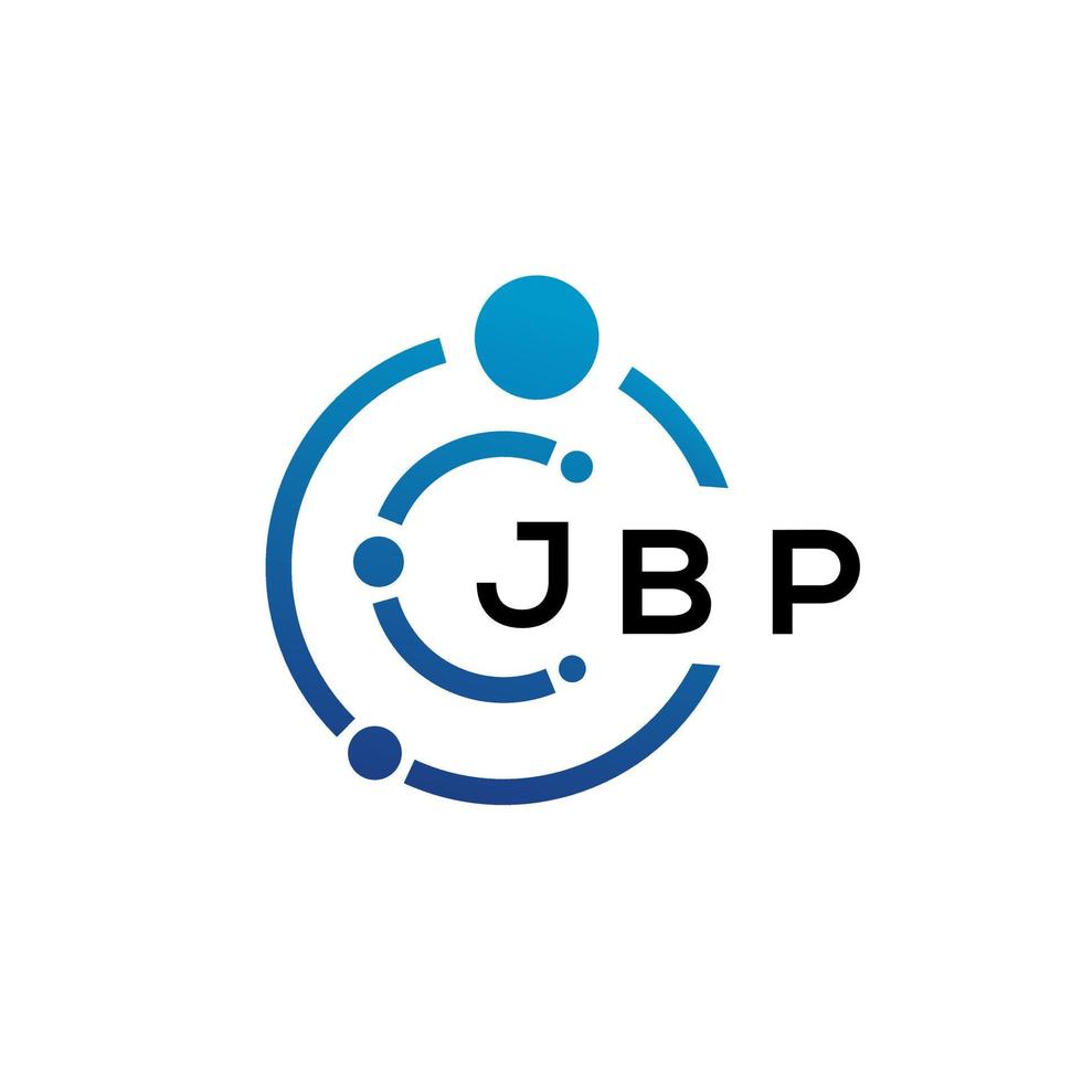 Diseño de logotipo de tecnología de letras jbp sobre fondo blanco. jbp creative initials letter ...