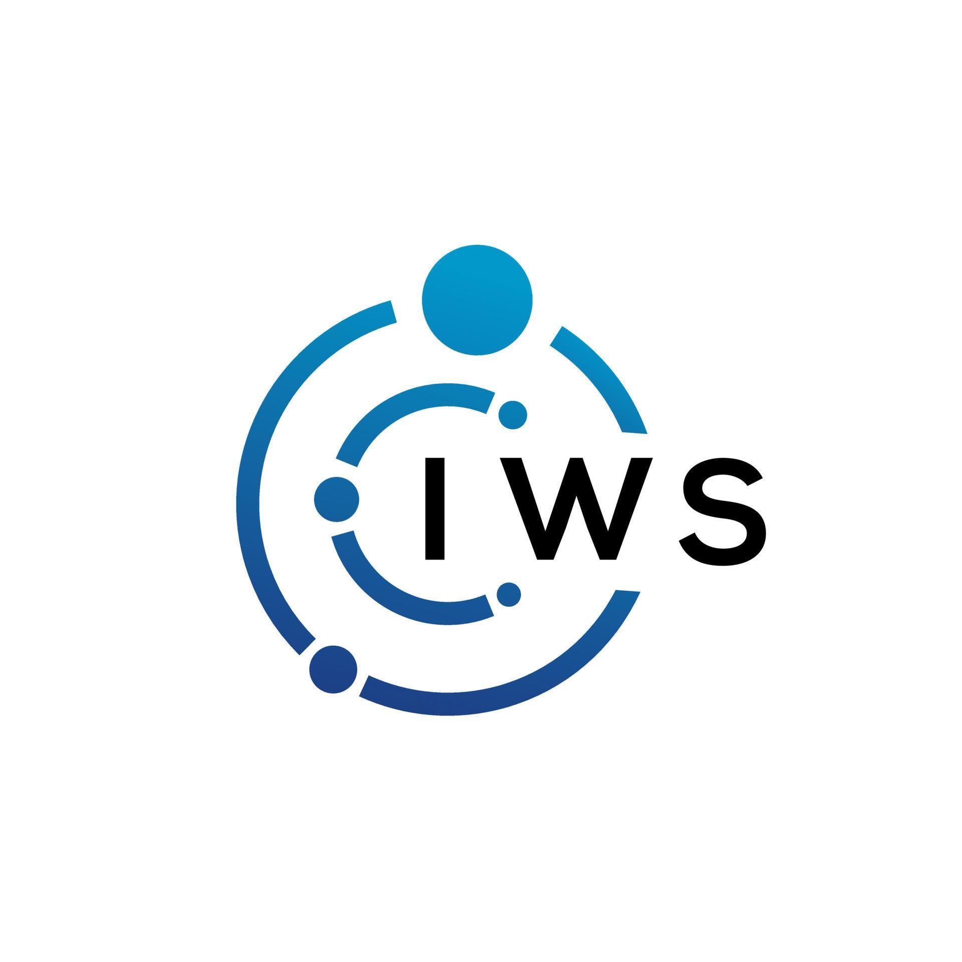 Diseño de logotipo de tecnología de letras iws sobre fondo blanco. iws creative initials letter ...