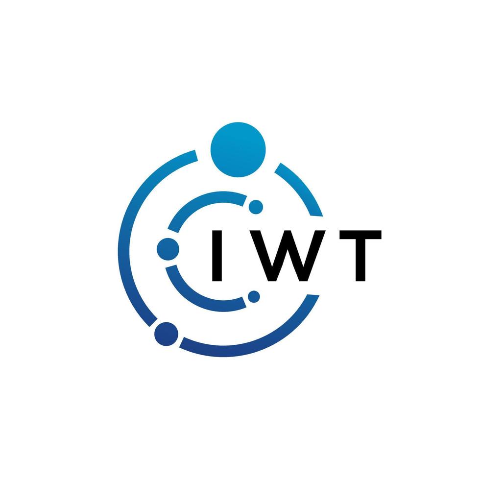 Diseño de logotipo de tecnología de letras iwt sobre fondo blanco. iwt creative initials letter ...