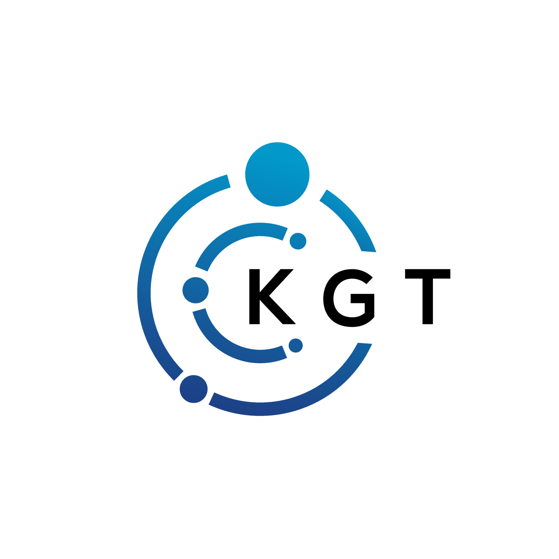 diseño de logotipo de tecnología de letra kgt sobre fondo blanco. kgt letras iniciales creativas ...