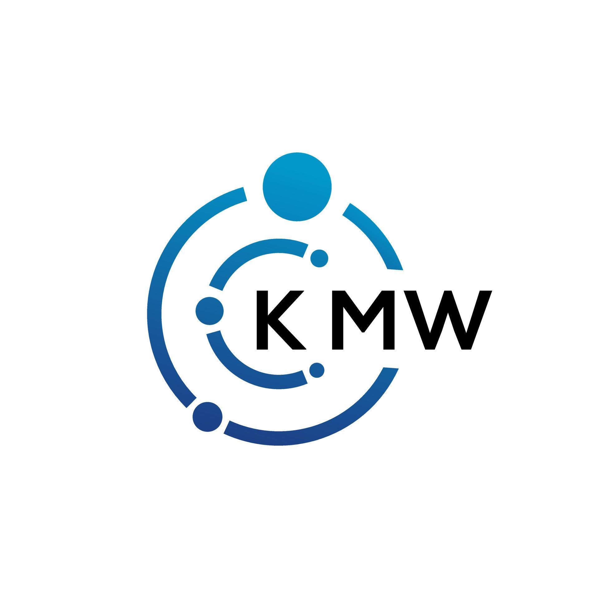 KMW letter technology logo design on white background. KMW creative initials letter IT logo ...