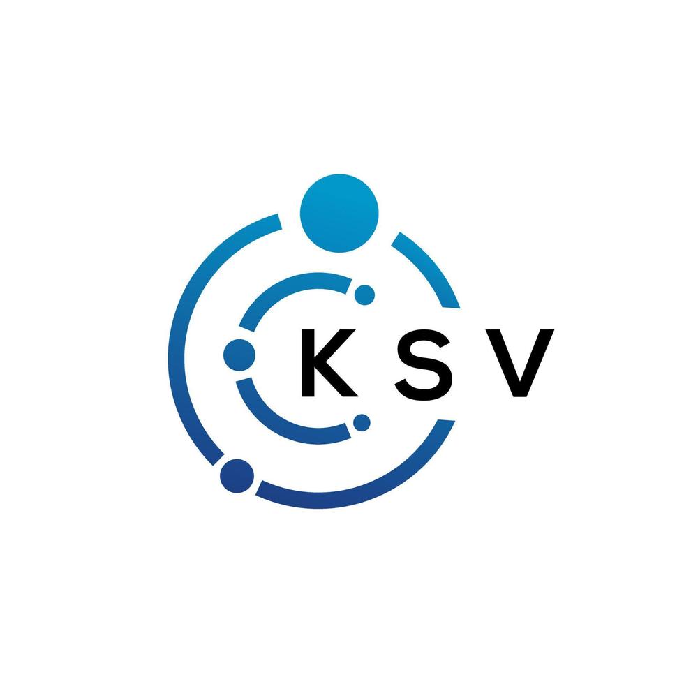 diseño de logotipo de tecnología de letras ksv sobre fondo blanco. ksv letras iniciales ...