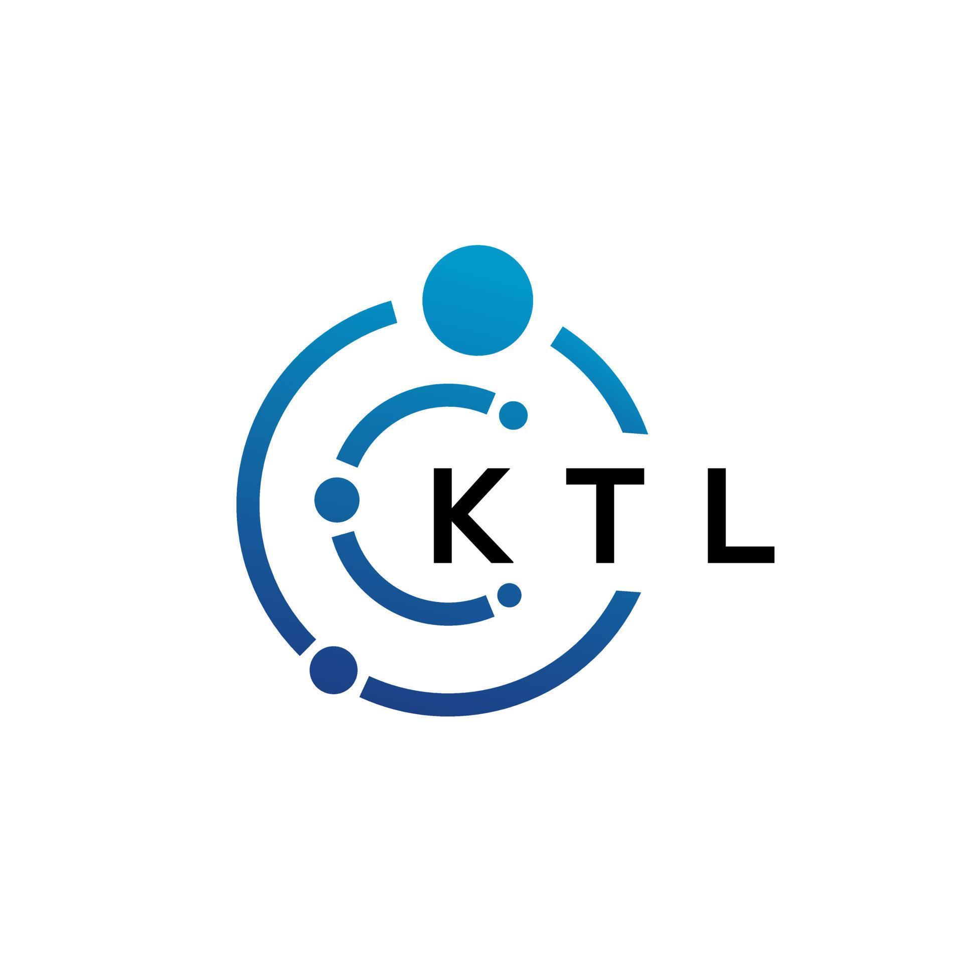 Diseño de logotipo de tecnología de letras ktl sobre fondo blanco. ktl creative initials letter ...