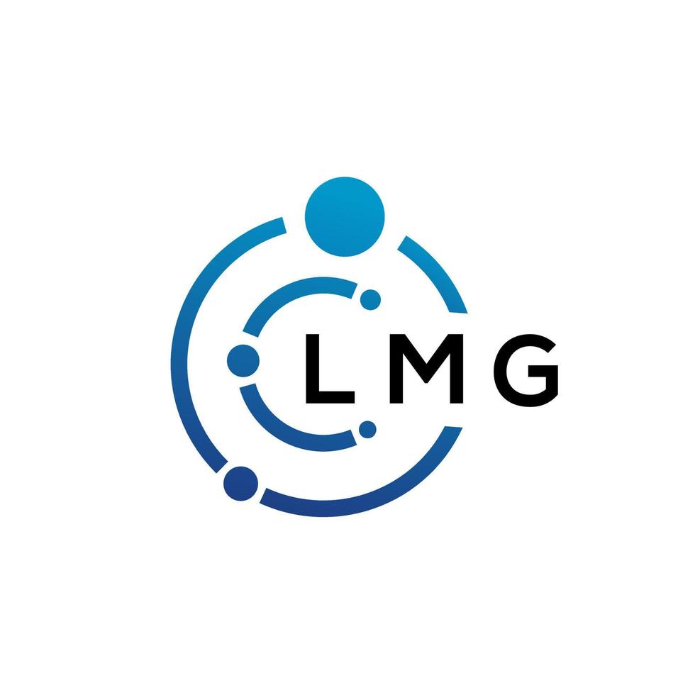 Diseño de logotipo de tecnología de letras lmg sobre fondo blanco. Lmg iniciales creativas letra ...